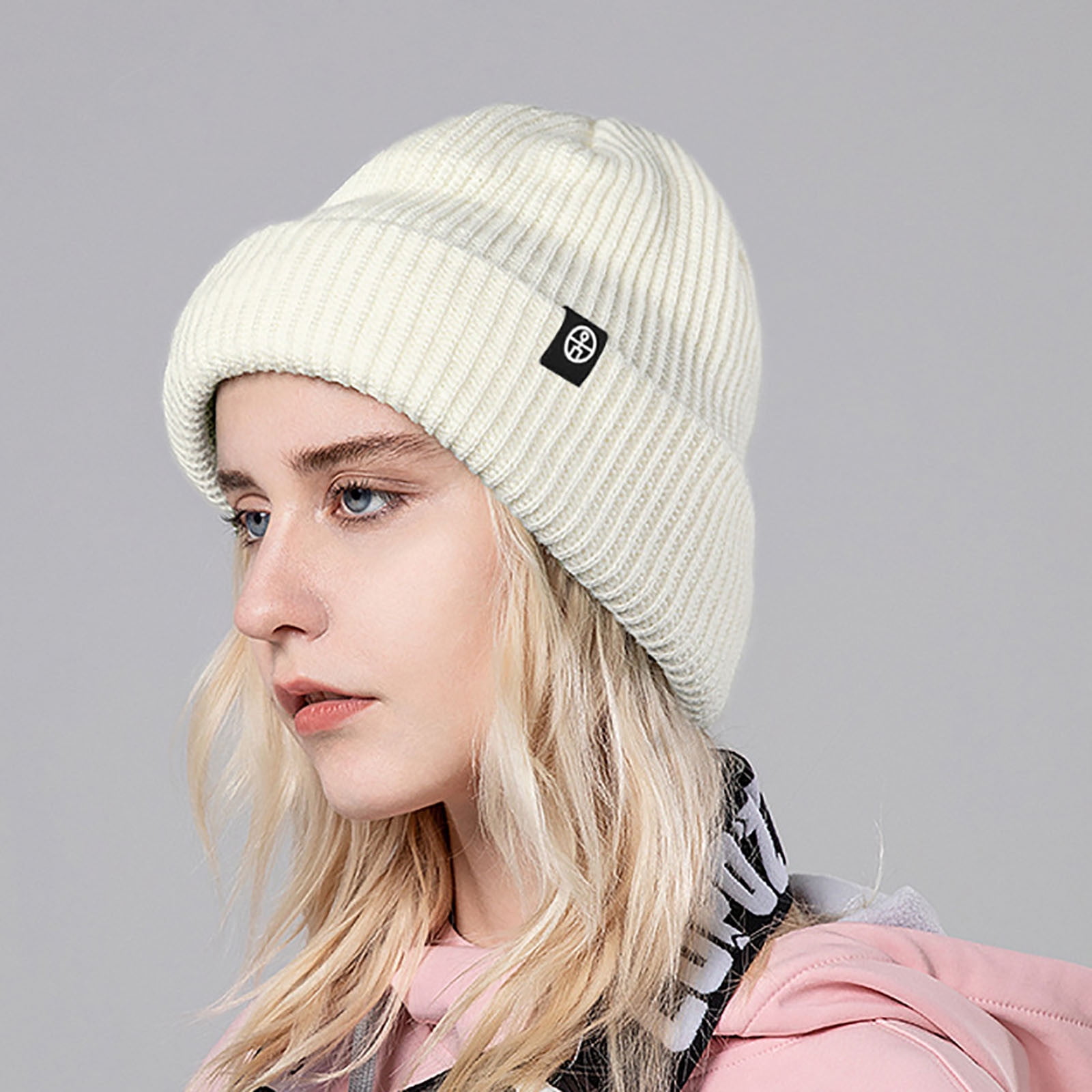 Caywon Winter Knit Hat Warm Outdoor Ear Warmer Beanie Casual Hat Solid ...