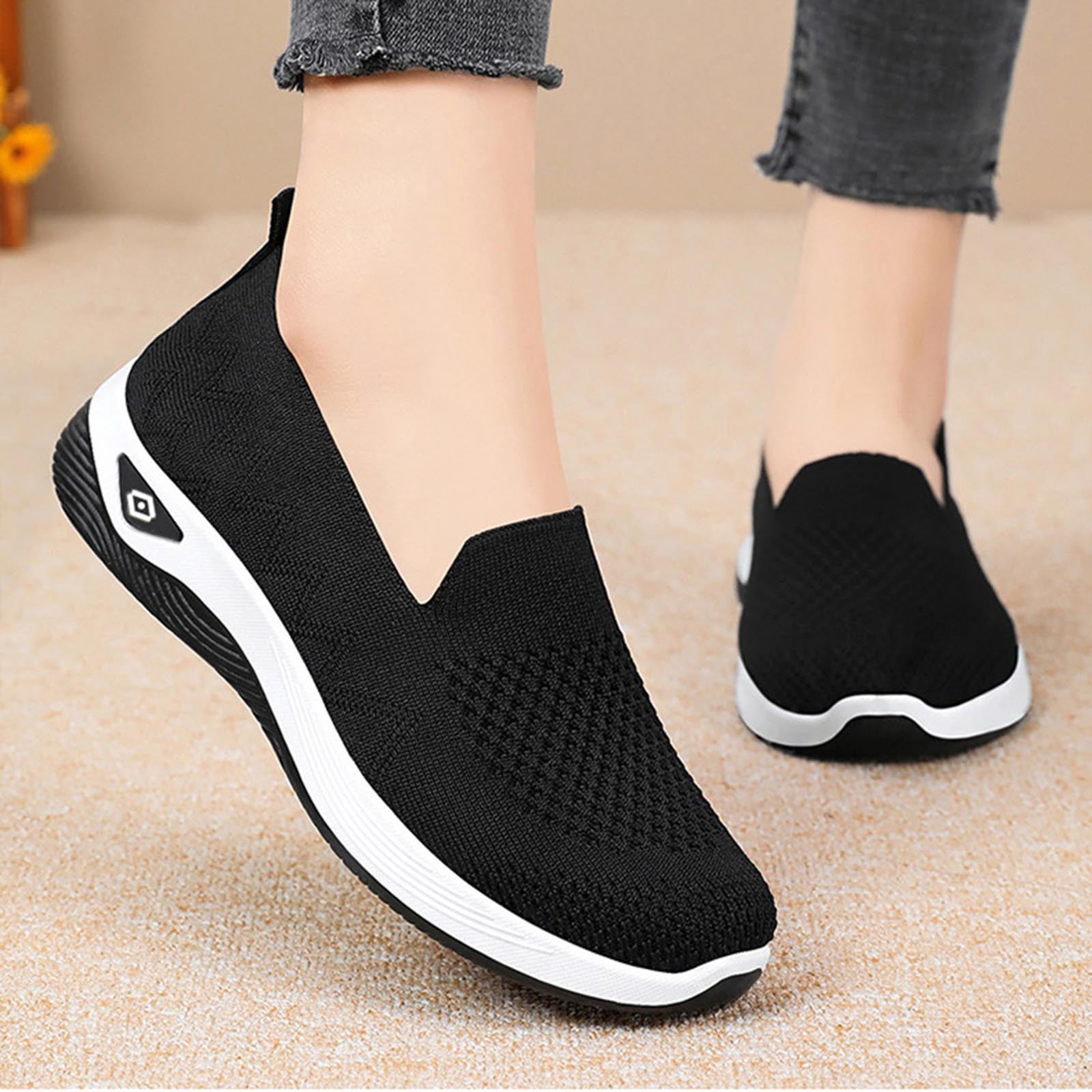 Caywon Women Slip On Sneakers, Mesh Breathable Walking Shoes ...