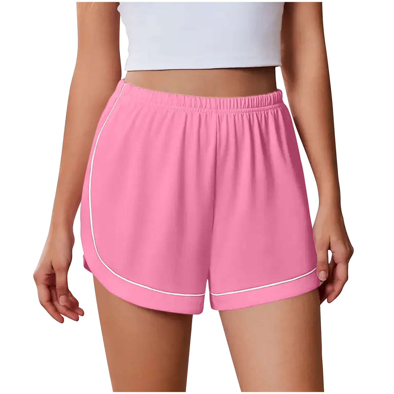 Caywon Women Summer Fashion Shorts Solid Color Palettes Side Split ...
