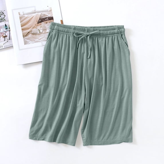 Caywon Women's Elastic Drawstring Sleep Shorts Loose Fit Pajama Bottoms ...