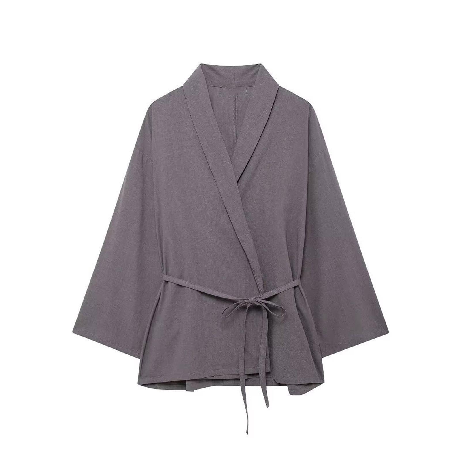 Caywon Women's Fashion Solid Color Casual Elegant Long Sleeve Lapel ...