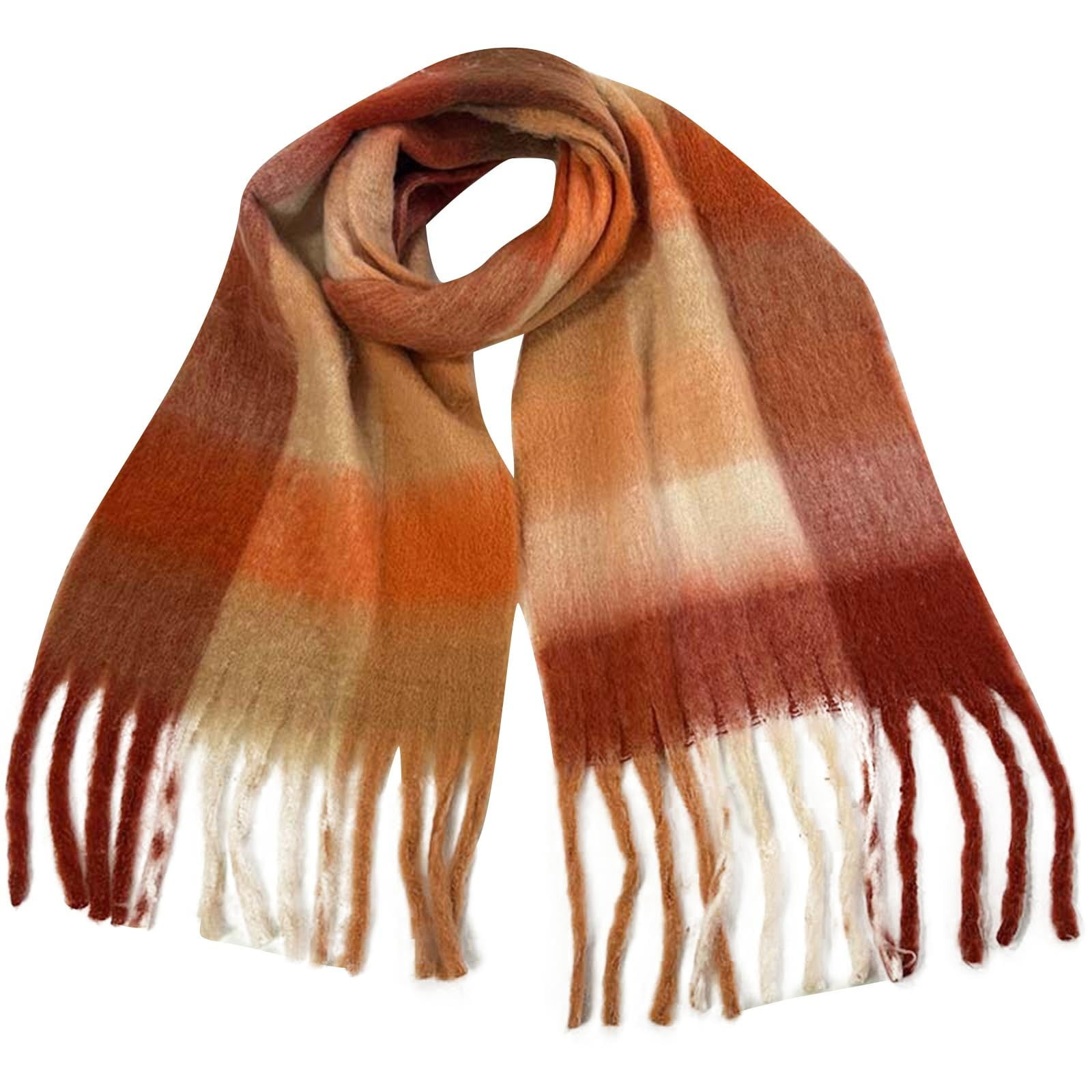 Caywon Women's Soft Extra Long Ethnic Style Shawl Warm Scarf Fringed ...