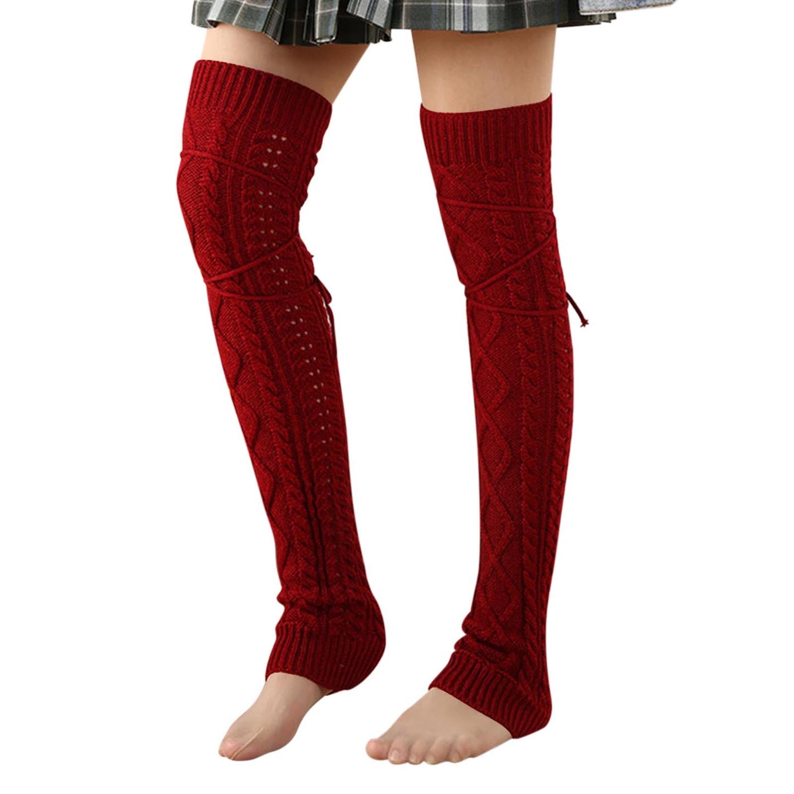Caywon Women's Solid Color Leg Warmers Warm Knitted Leg Warmers Yoga ...
