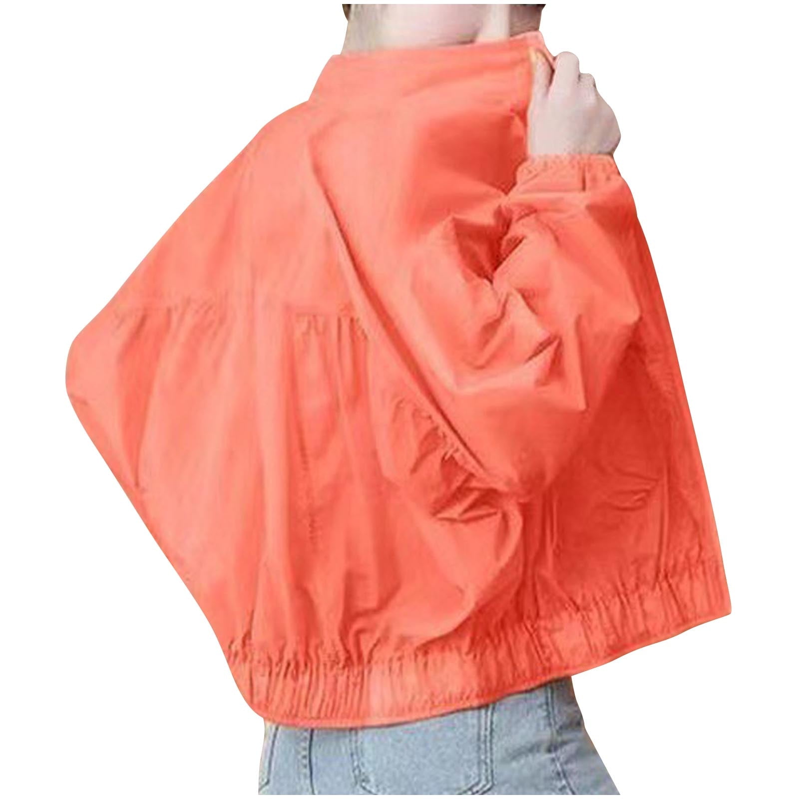 Caywon Women's Solid Color Sun Protection Clothing Pocket Zipper Long ...