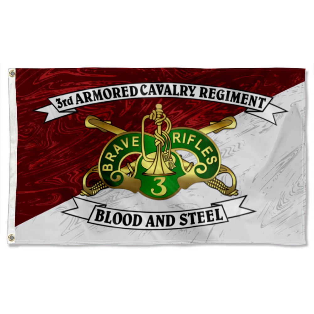 Cayyon 3rd Acr Blood&steel Flag 3x5Feet Military Banner with 2 Brass ...