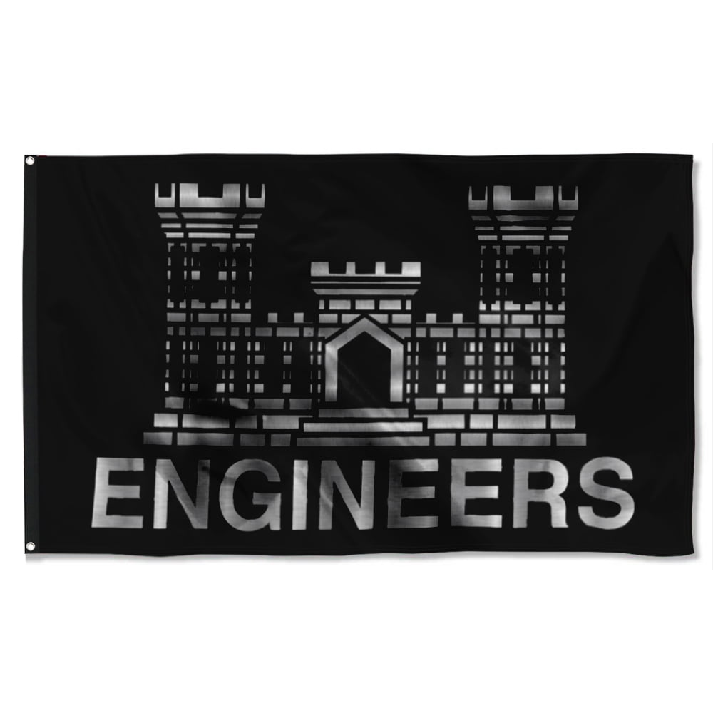 Cayyon Army Engineers Black Flag 3x5Feet Military Banner with 2 Brass ...