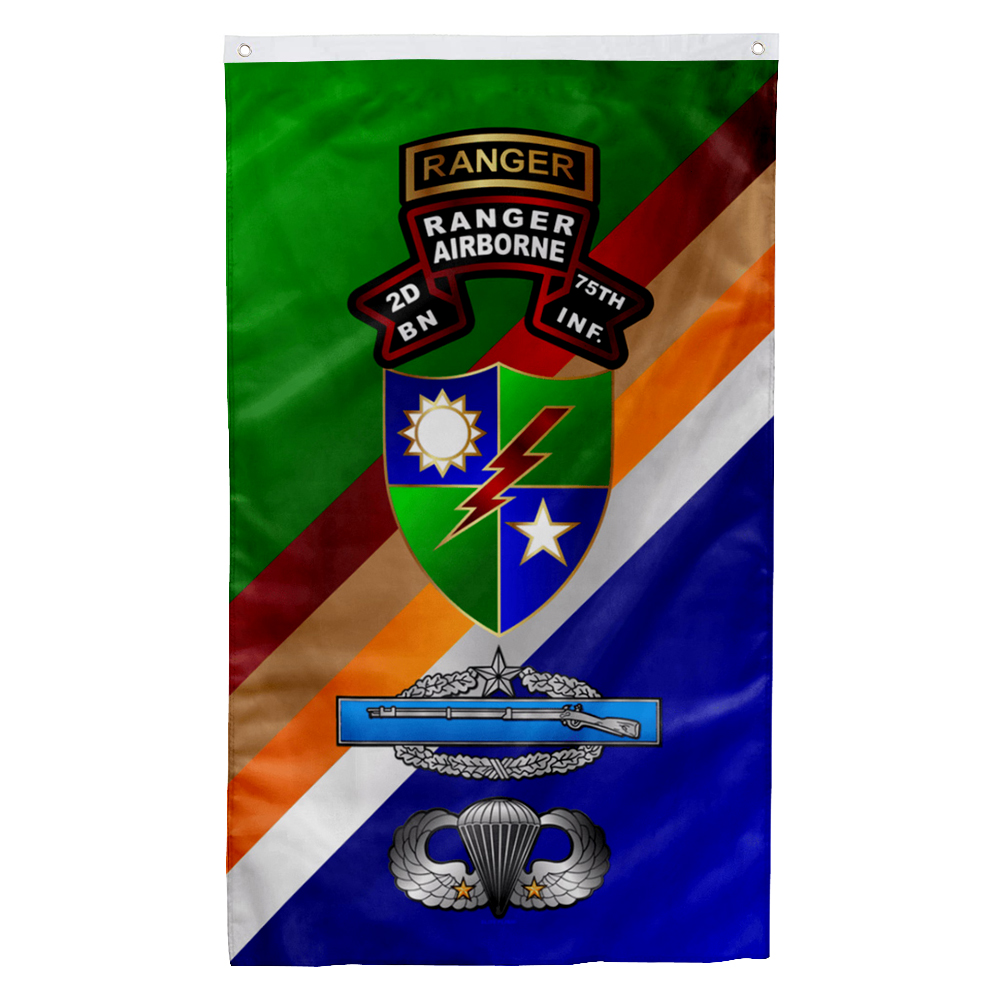Cayyon Custom 2nd Ranger Battalion Old Scroll Flag 3x5Feet Military ...