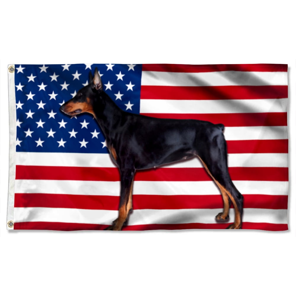 Cayyon Dobermann Dog Grommet Flag 3x5Feet Banner with 2 Brass Grommets ...