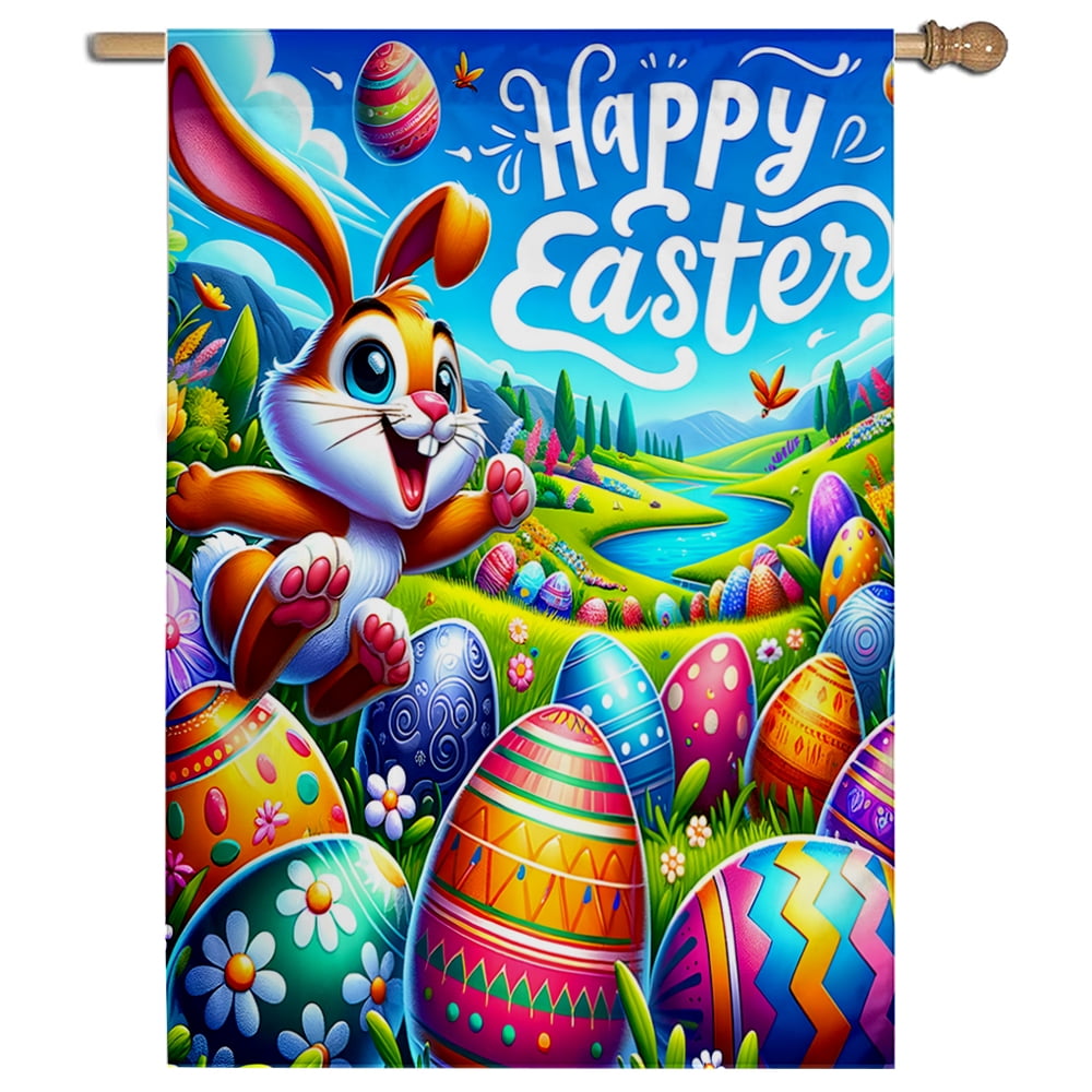 Cayyon Easter Flags 28 x 40 Double Sided, (Happy Easter House Flag ...