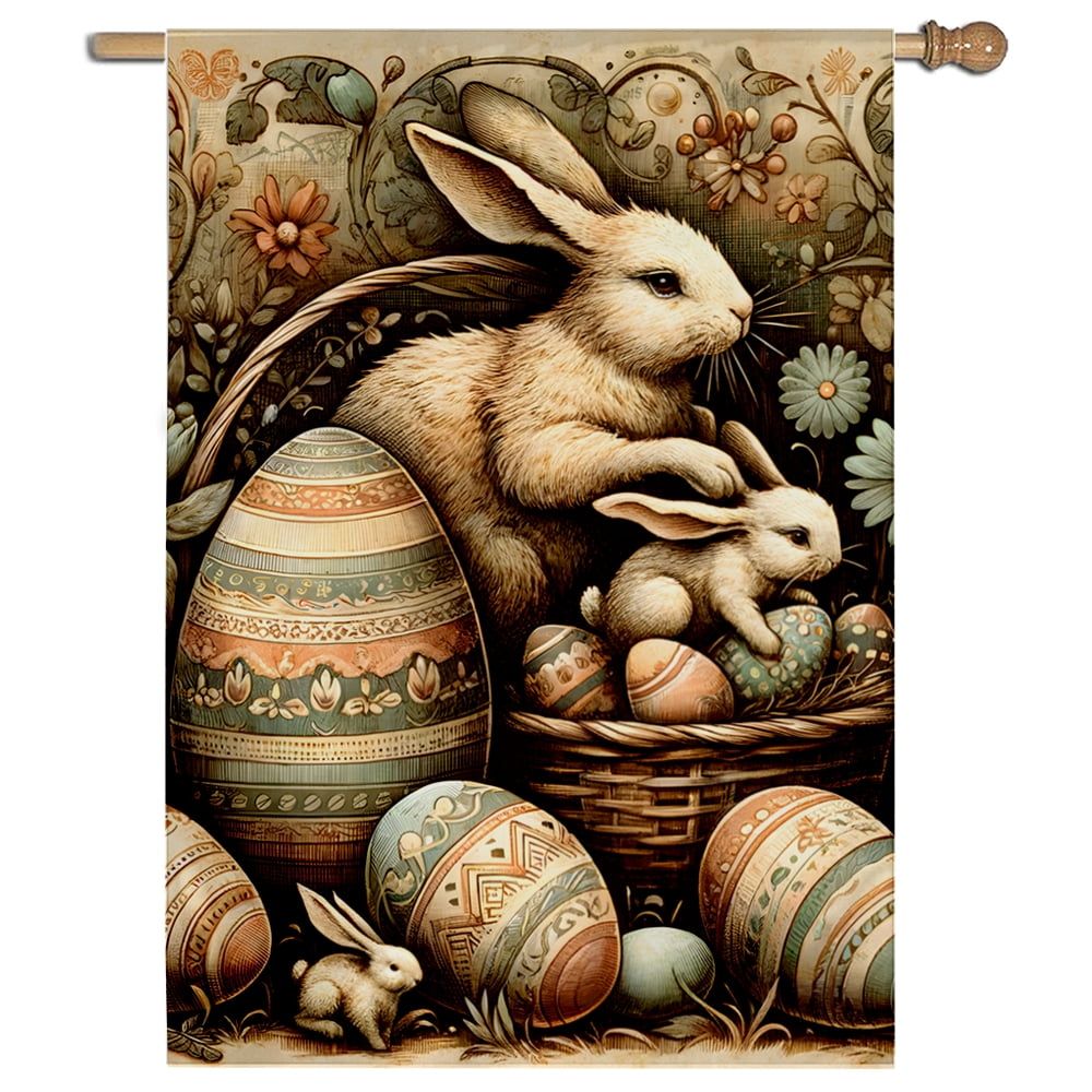Cayyon Easter Flags 28 x 40 Double Sided, (Happy Easter House Flag ...