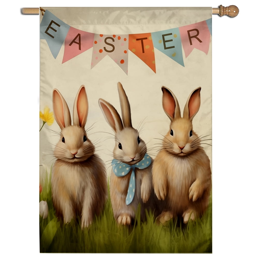 Cayyon Easter Flags 28 x 40 Double Sided, (Happy Easter House Flag ...
