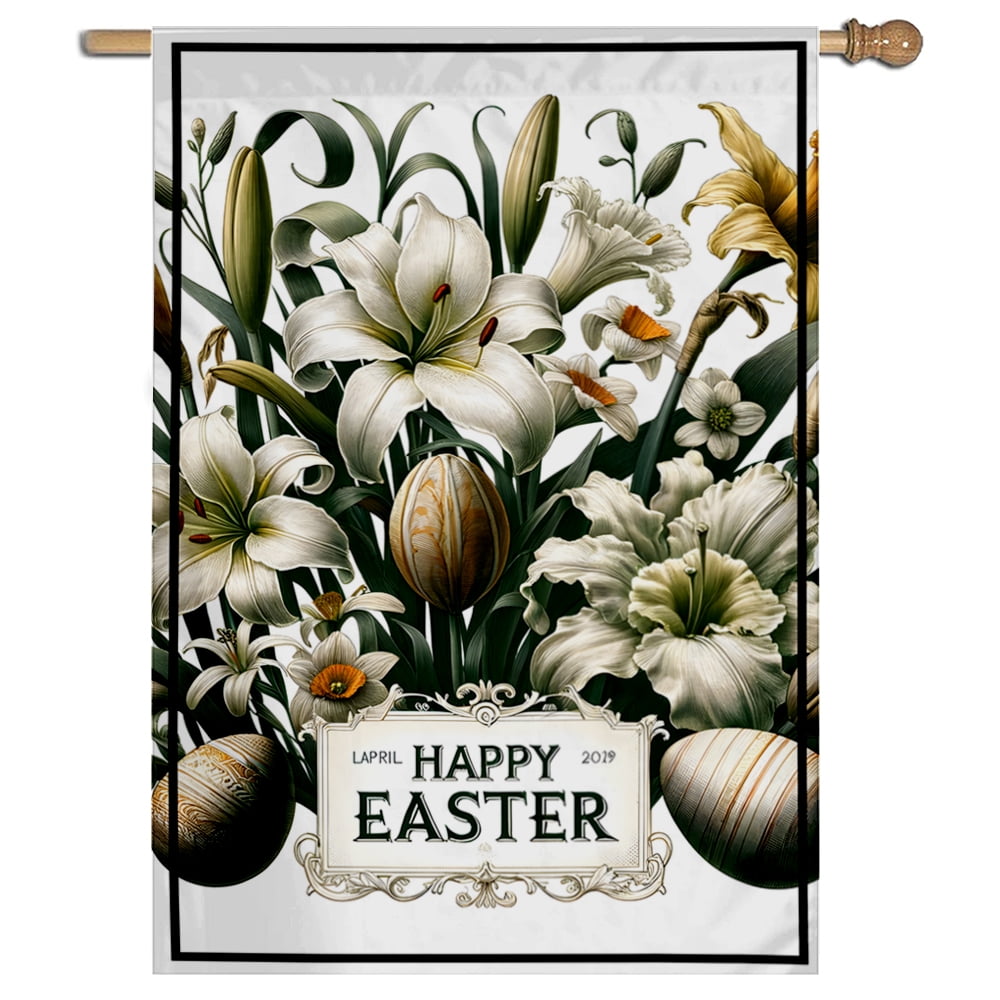 Cayyon Easter Flags 28 x 40 Double Sided, (Happy Easter House Flag ...