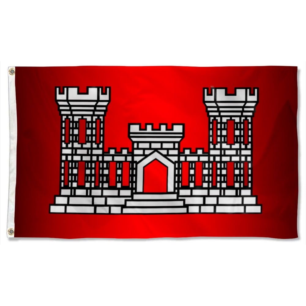 Cayyon Engineer Branch Flag 3x5Feet Military Banner with 2 Brass ...