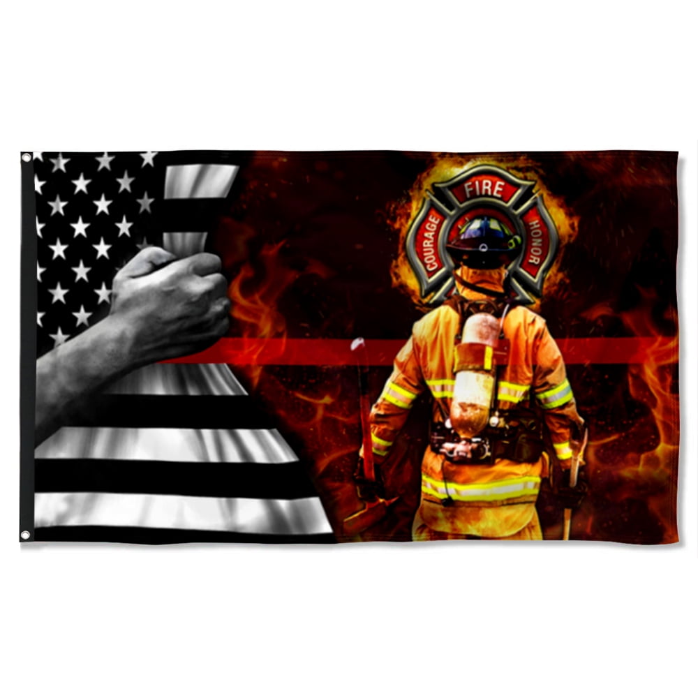 Cayyon Firefighter American Grommet Flag Courage Fire Honor Flag ...