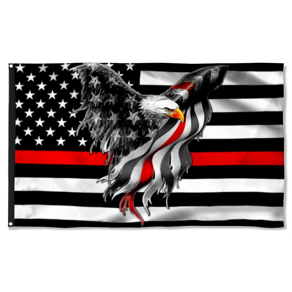 Cayyon Firefighter Flag The Thin Red Line American Eagle Grommet Flag ...