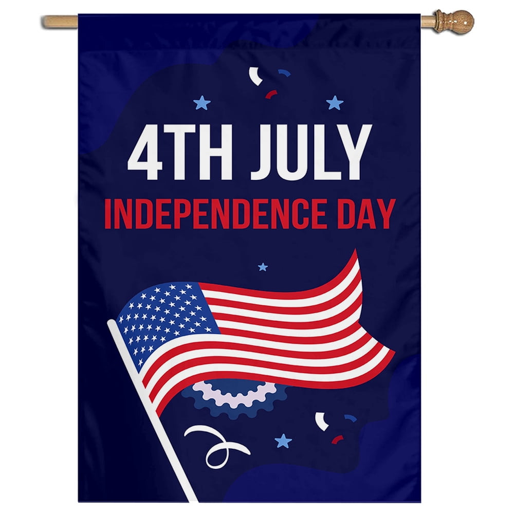 Cayyon Happy 4th of July Independence Day House Flag 28x40 Double Sided ...