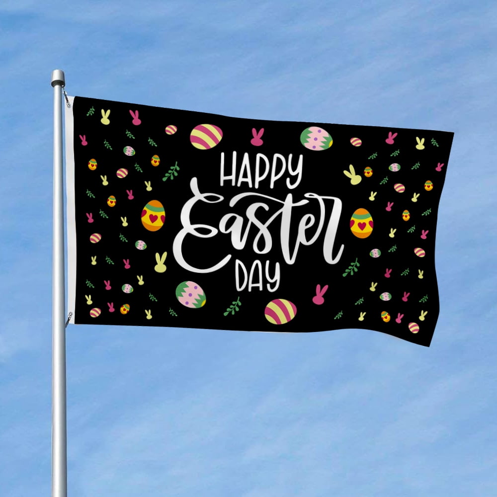 Cayyon Happy Easter Flag Banner 3x5 Feet with 2 Brass Grommets ...