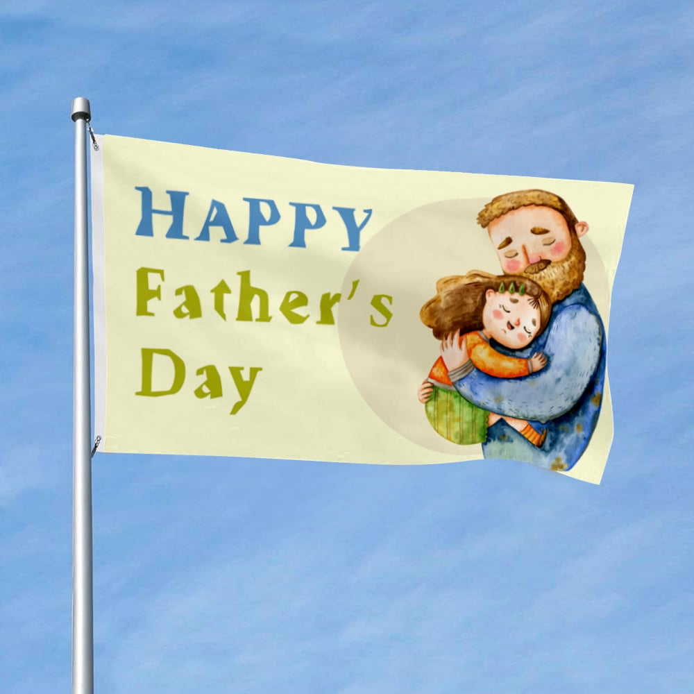 Cayyon Happy Fathers Day Flags 3x5 Happy Father's Day Flag Banner with ...