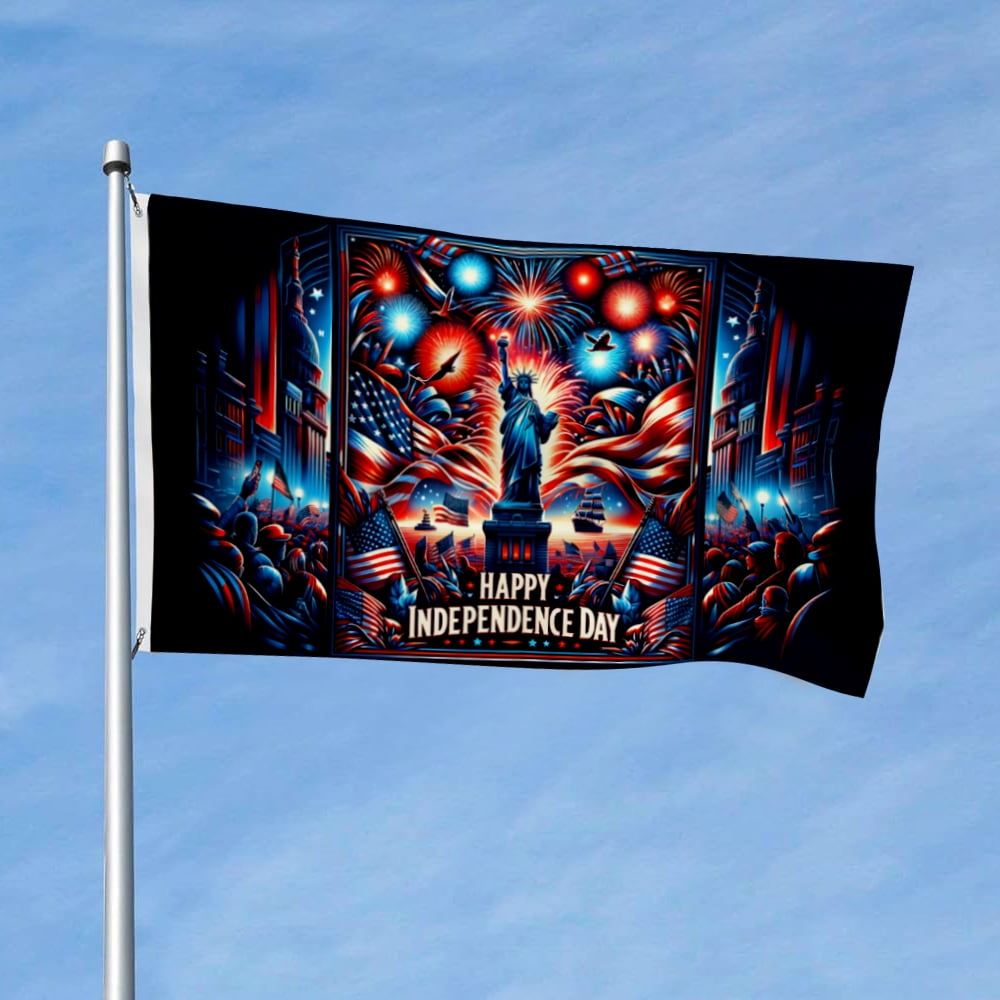 Cayyon Independence Day July 4th Flags 3x5 Flag Banner with 2 Brass ...