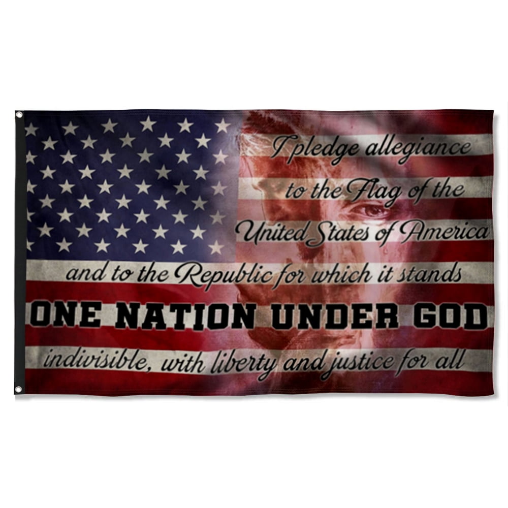 Cayyon Jesus Flag 3x5Feet American Grommet Flag One Nation Under God ...