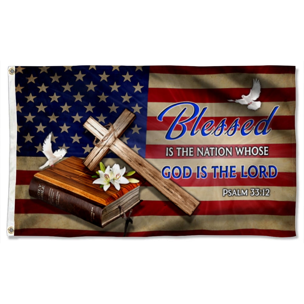 Cayyon Jesus Flag 3x5feet Jesus Cross Grommet Flag Blessed Is The