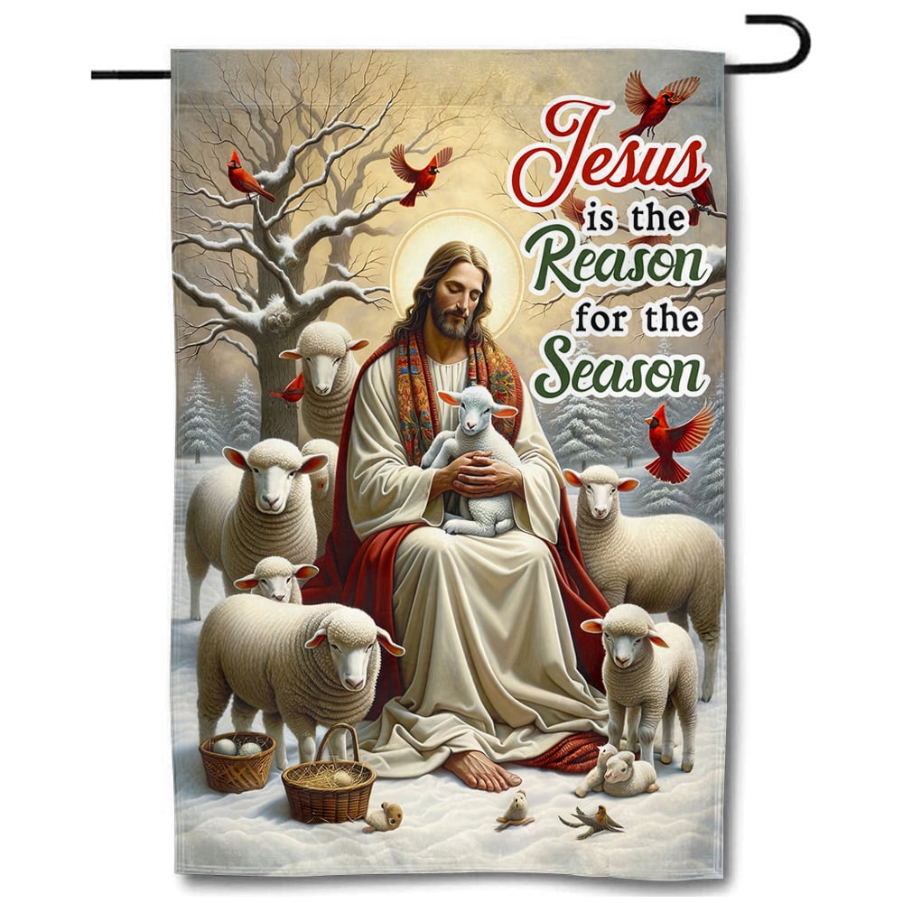 Cayyon Jesus Flags 12 x 18 Double Sided, (Jesus in the Reason for the ...