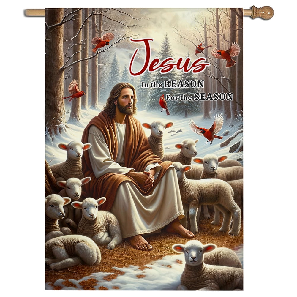 Cayyon Jesus Flags 28 x 40 Double Sided, (Jesus in the Reason for the ...