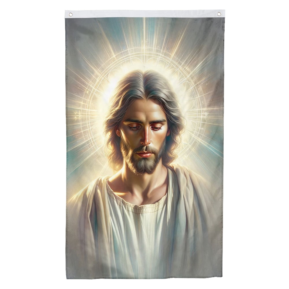 Cayyon Jesus Flags 3x5 (Jesus is King Flag) Jesus Flag Banner with 2 ...