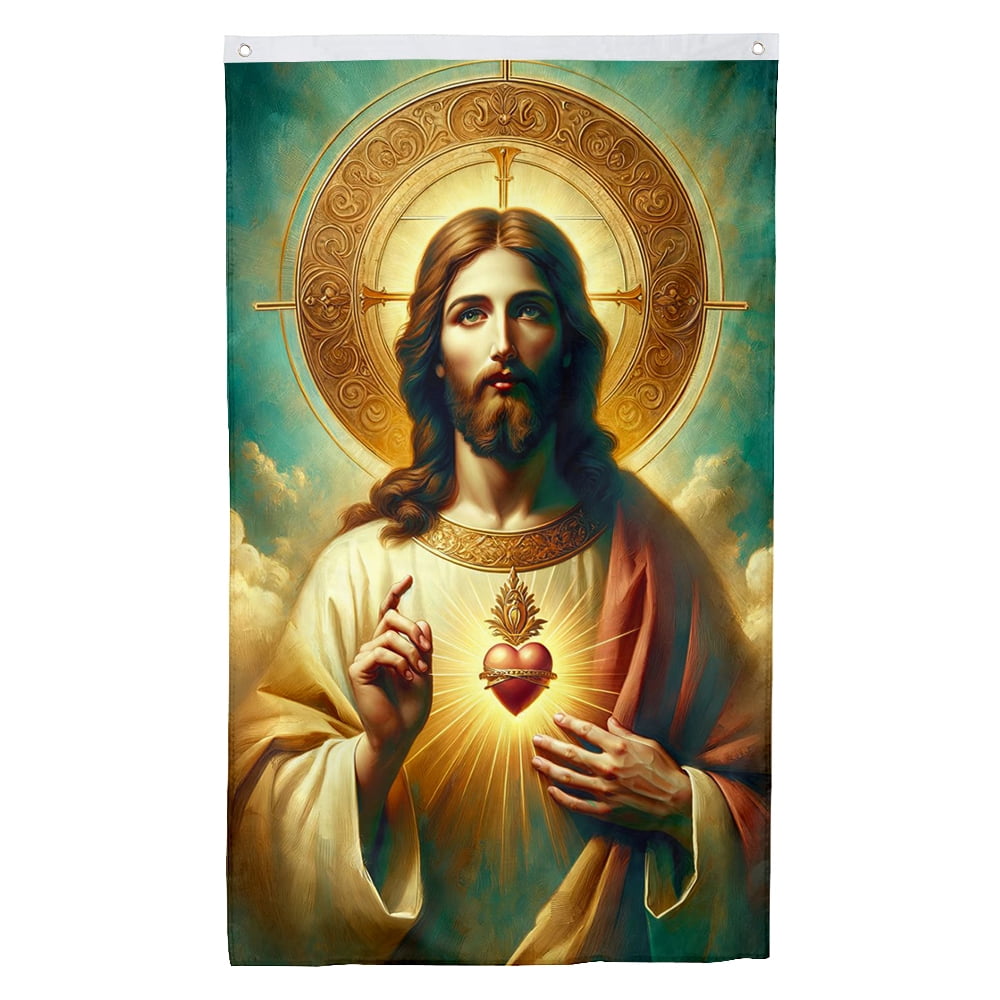 Cayyon Jesus Flags 3x5 (Jesus is King Flag) Jesus Flag Banner with 2 ...