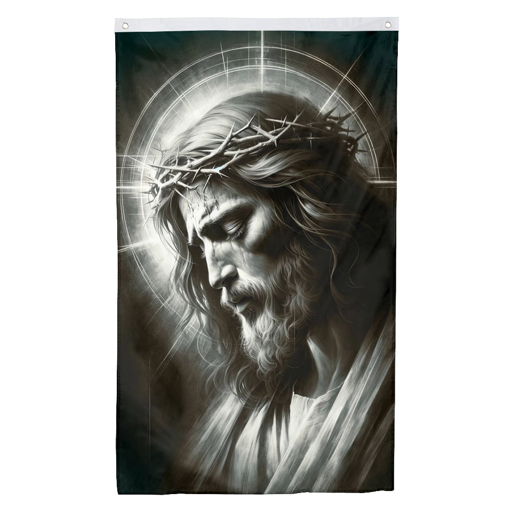 Cayyon Jesus Flags 3x5 (Jesus is King Flag) Jesus Flag Banner with 2 ...