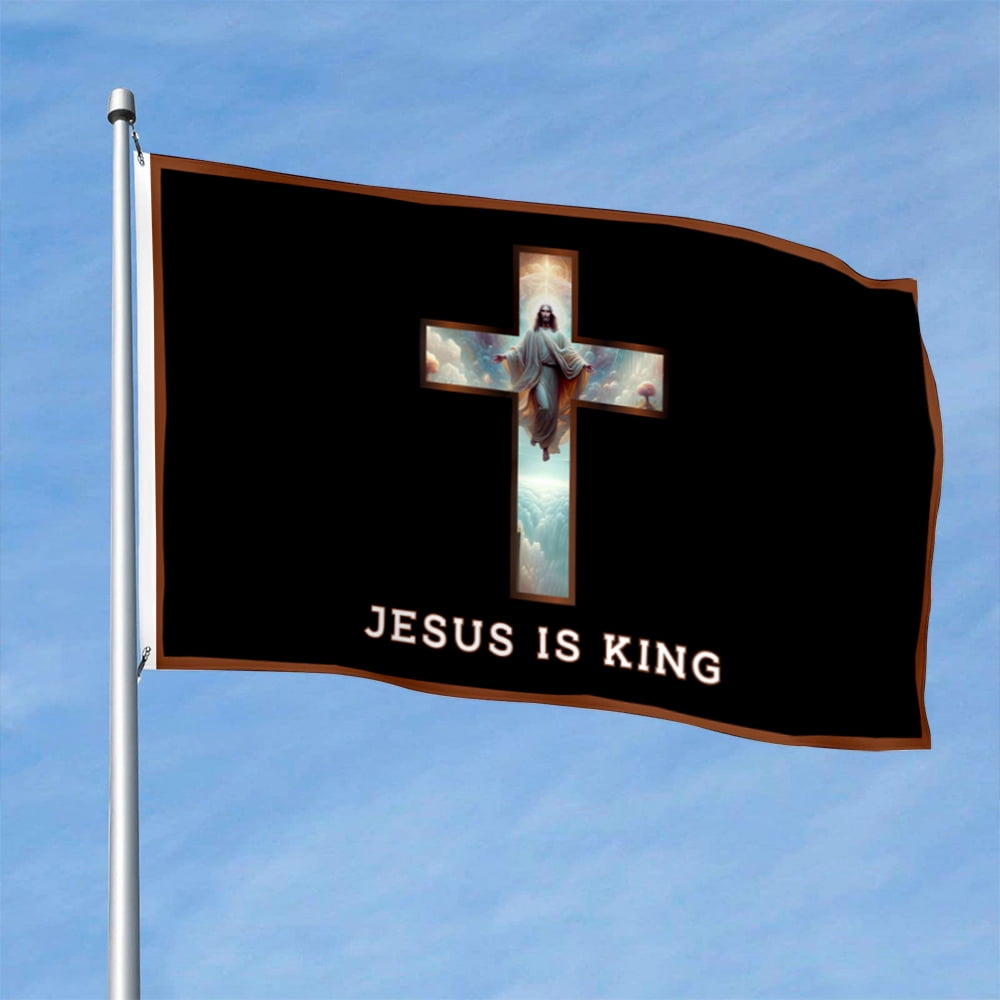 Cayyon Jesus is King Flag Banner with 2 Brass Grommets - Walmart.com