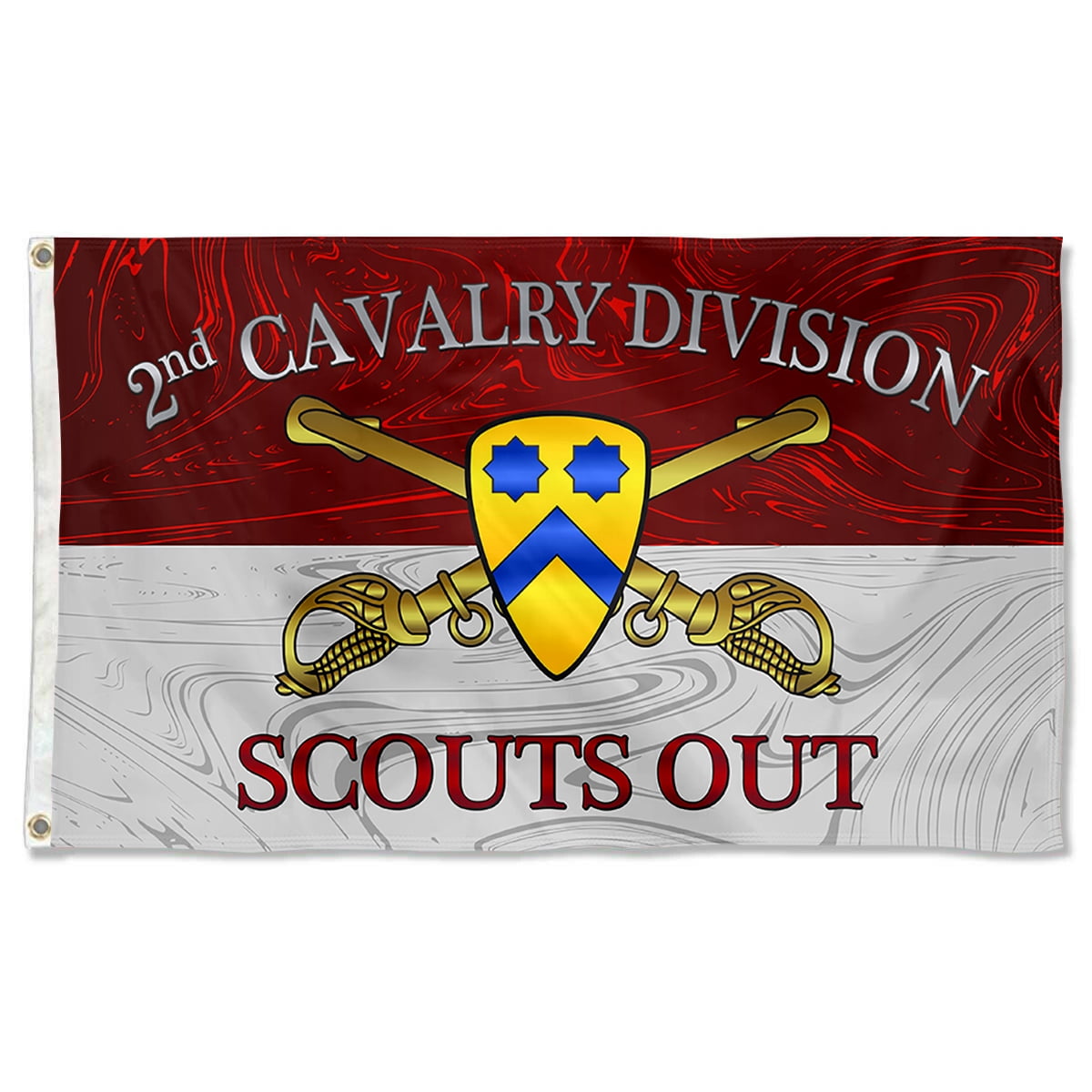 Cayyon United States 2nd Cavalry Division Scouts Out Flag 3x5Feet ...