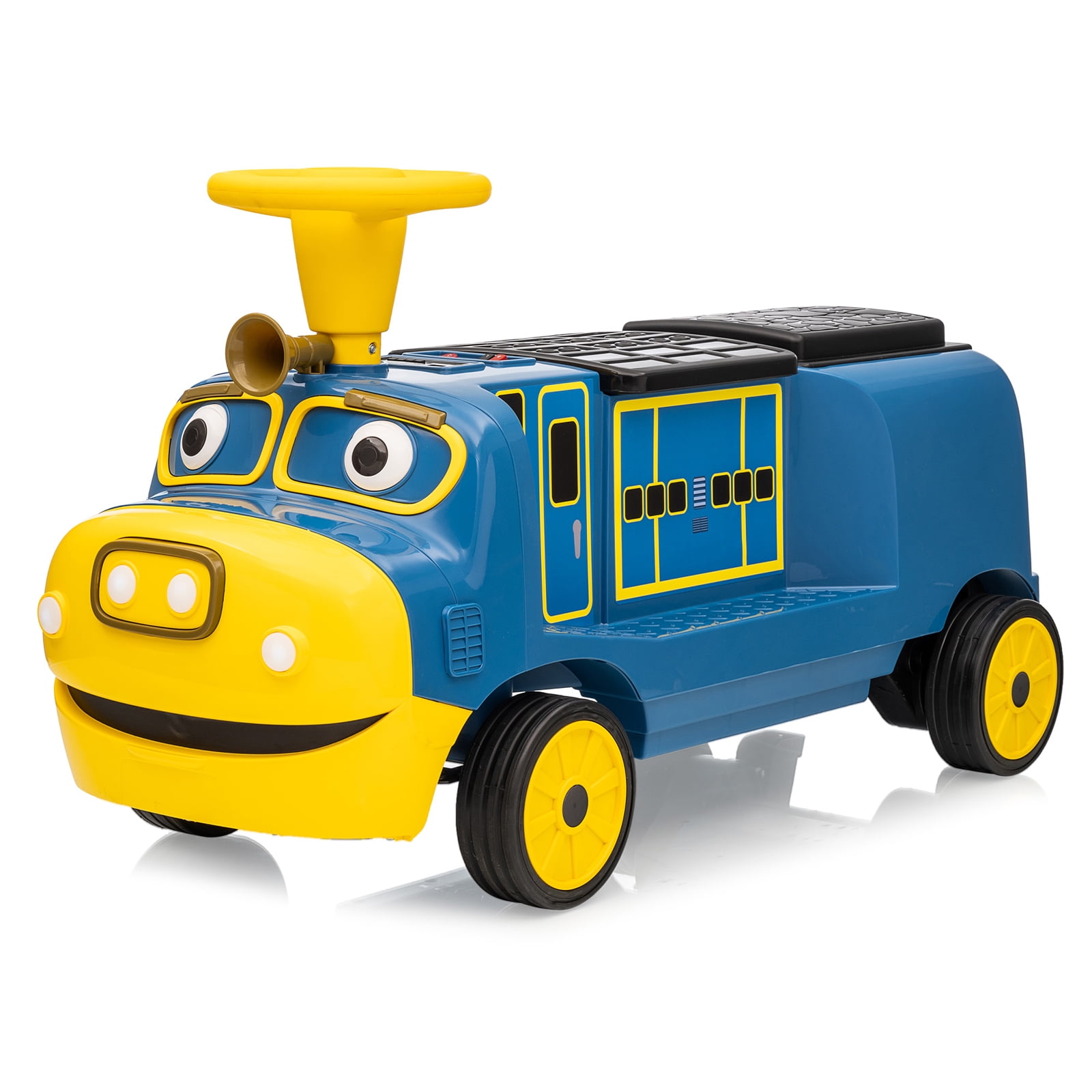 CazToi 12V 2-Seater Kids Ride-On Train Trackless Electric Toy Car with ...