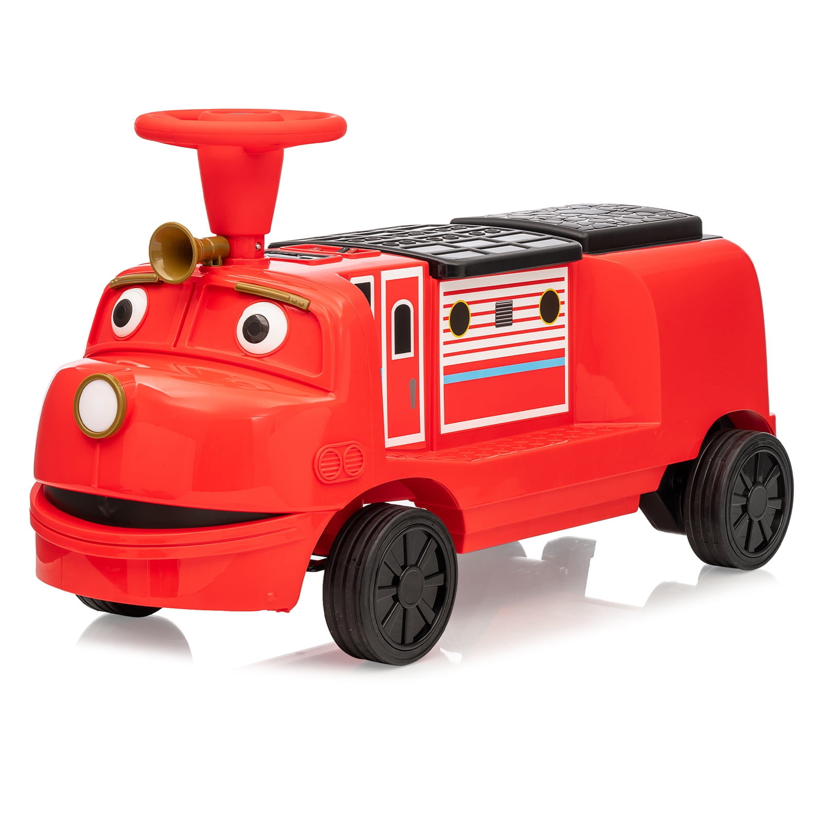 CazToi 12V 2-Seater Kids Ride-On Train Trackless Electric Toy Car with ...