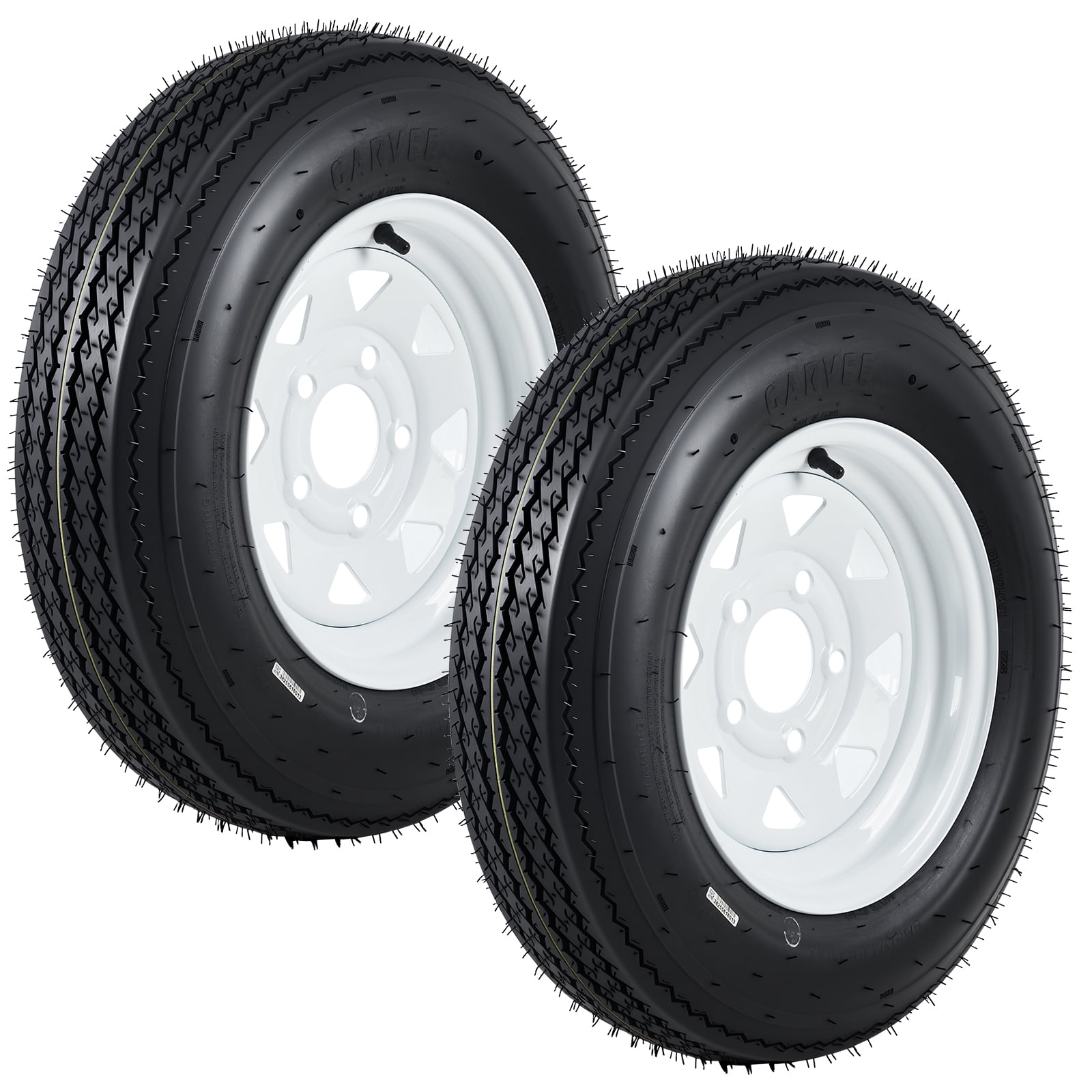 CazToi 2 Pack 5.30-12 Heavy Duty Trailer Tire & Wheel 12" Rim Load ...