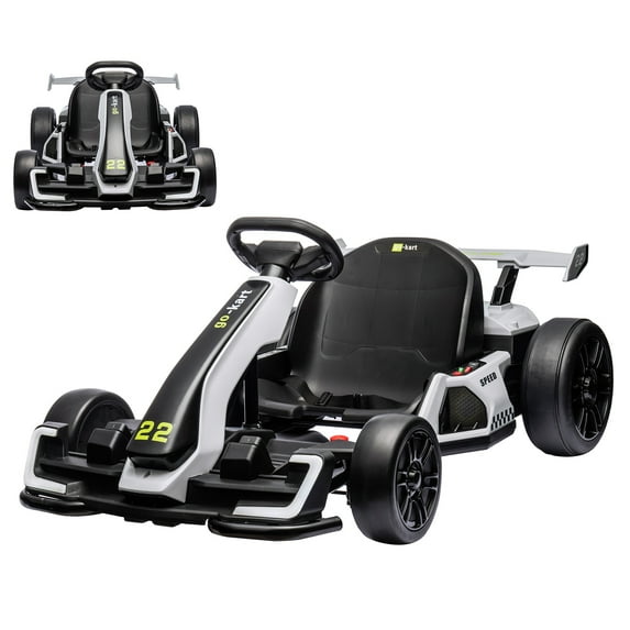 CazToi 24V Go Karts for Kids Dual 150W Motors 8MPH Speed 110LBS ...
