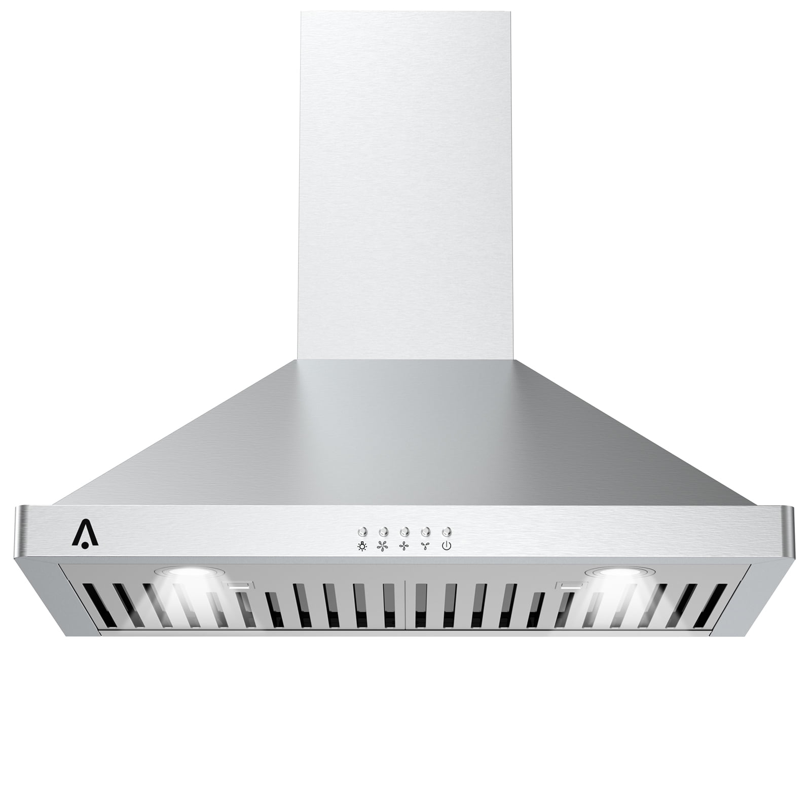 CazToi 30 Inch 400 CFM Stainless Steel Wall Mount Range Hood Button ...