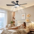 CazToi 52 Inch Modern Ceiling Fan with Light and Remote, 6 Speeds, 5 ...