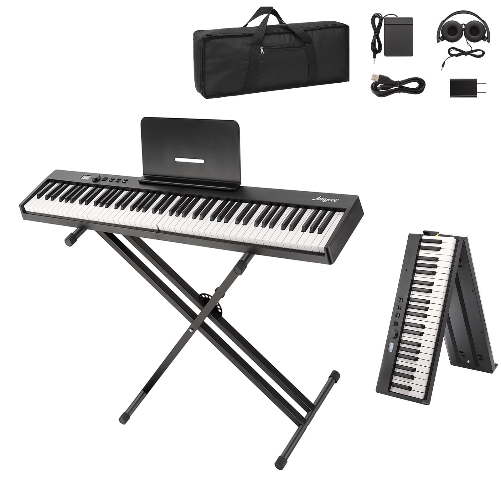 CazToi Digital Piano 88 Key Weighted Keyboard Piano Full Size ...