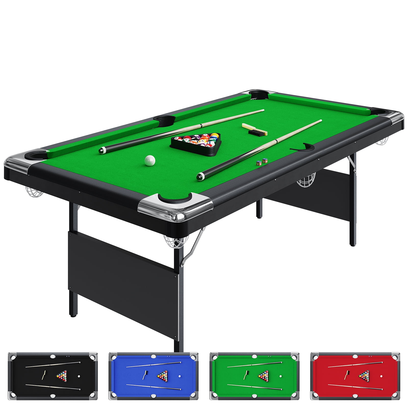 CazToi Foldable Pool Table Portable Billiard Table Set for Home with ...