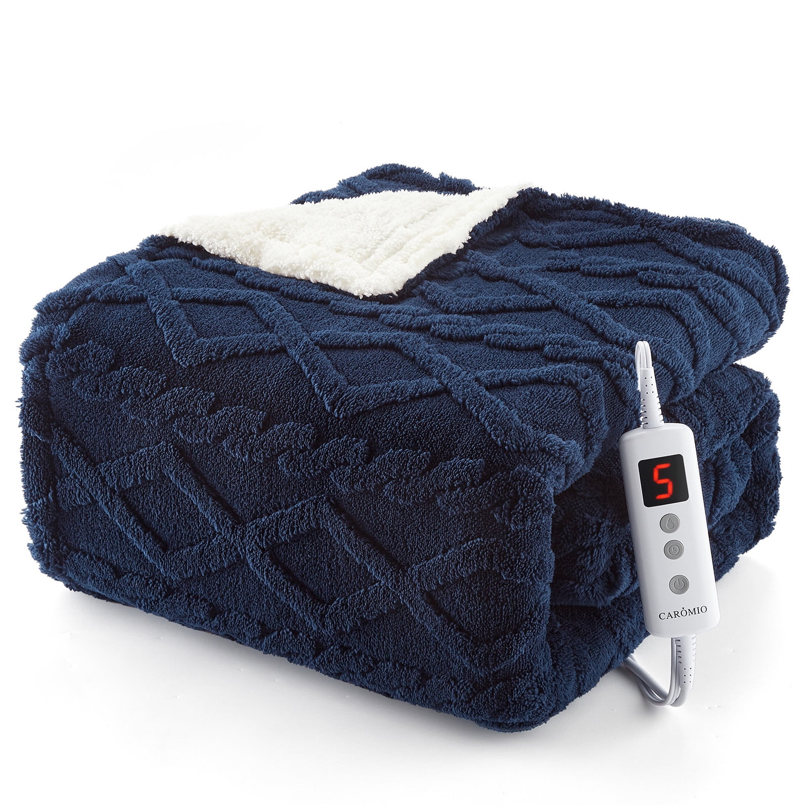 CazToi Thick Tufted Sherpa Heated Blanket Dual Control Fast Heating 50 ...