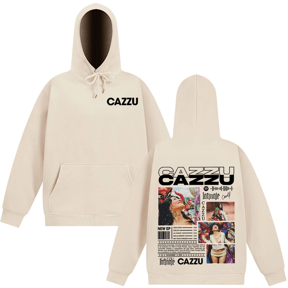 Cazzu 2025 Tour Merch Unisex Oversized Fleece Double-Sided Print Hoodie ...