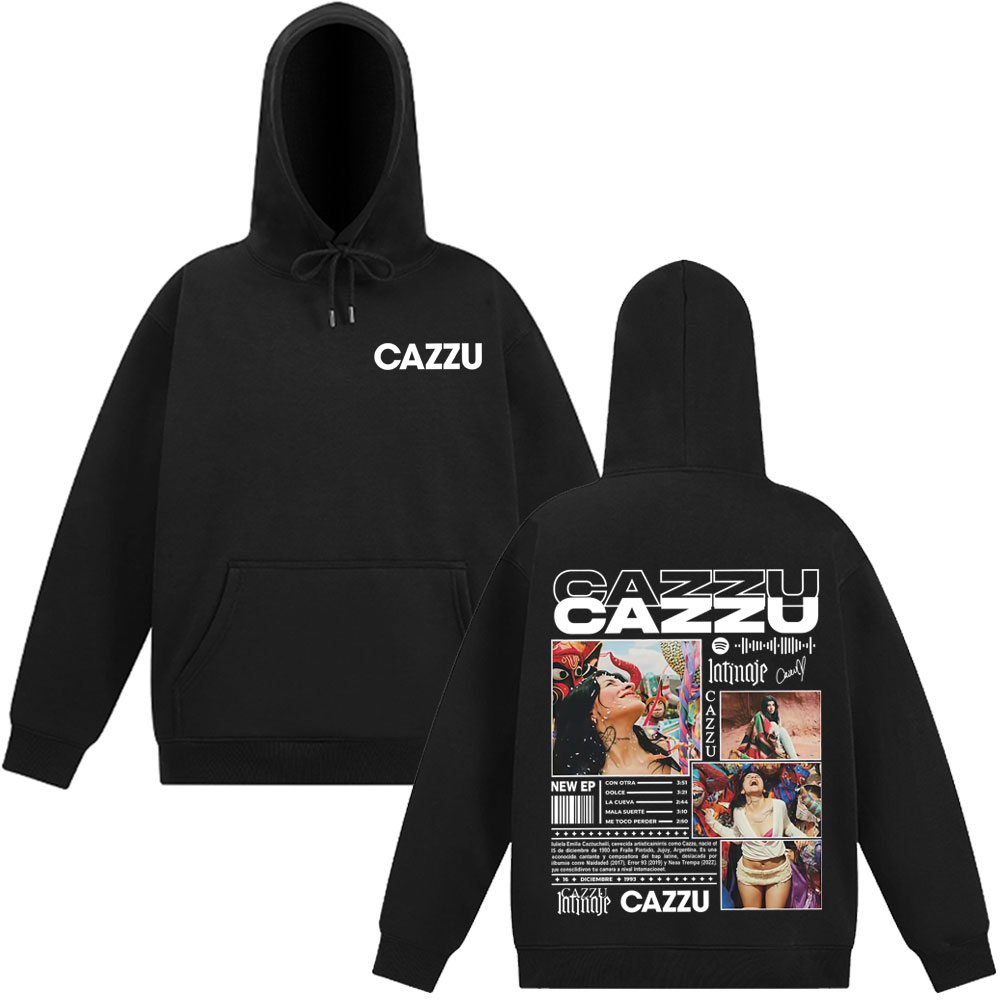 Cazzu 2025 Tour Merch Unisex Oversized Fleece Double-Sided Print Hoodie ...
