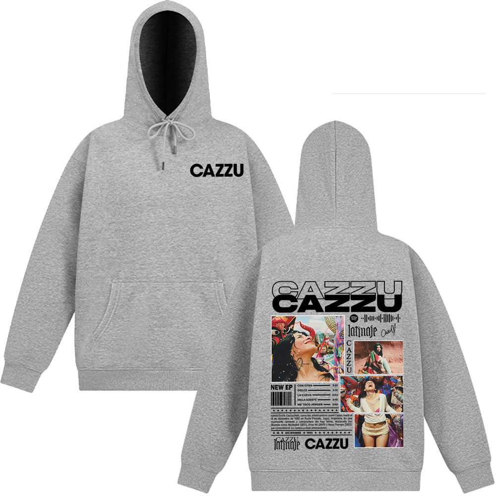 Cazzu 2025 Tour Merch Unisex Oversized Fleece Double-Sided Print Hoodie ...