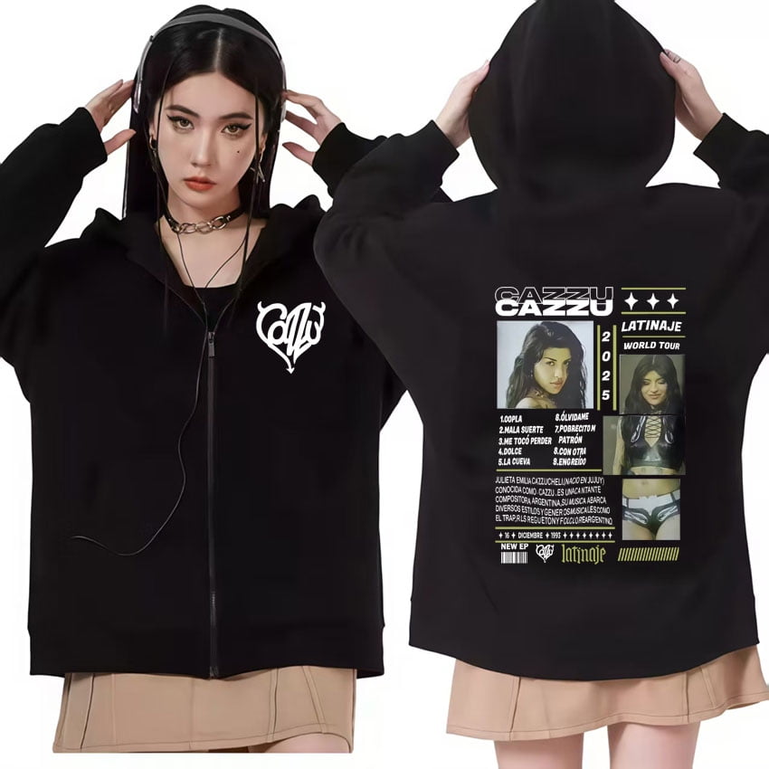 Cazzu Inspired Dark Symbol Zip-Up Hoodie - Unisex Oversized Gothic ...