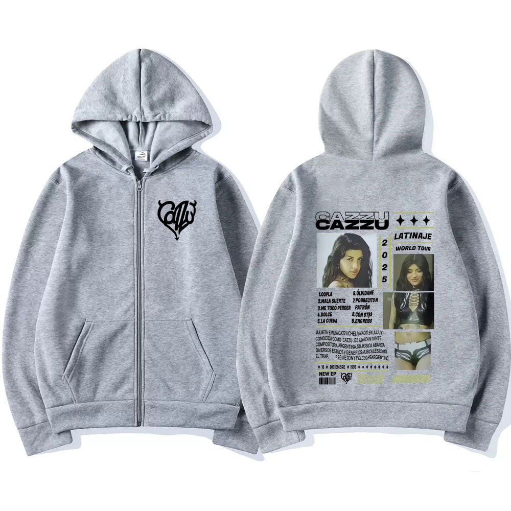 Cazzu Inspired Dark Symbol Zip-Up Hoodie - Unisex Oversized Gothic ...