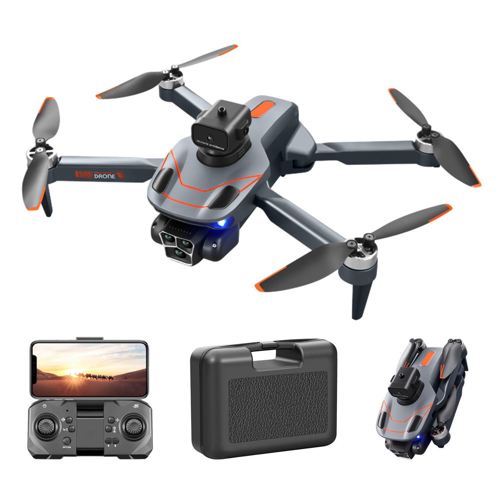 Cbcbtwo Drone, Brushless Motor Drones with 3 Cameras Wind Resistance ...