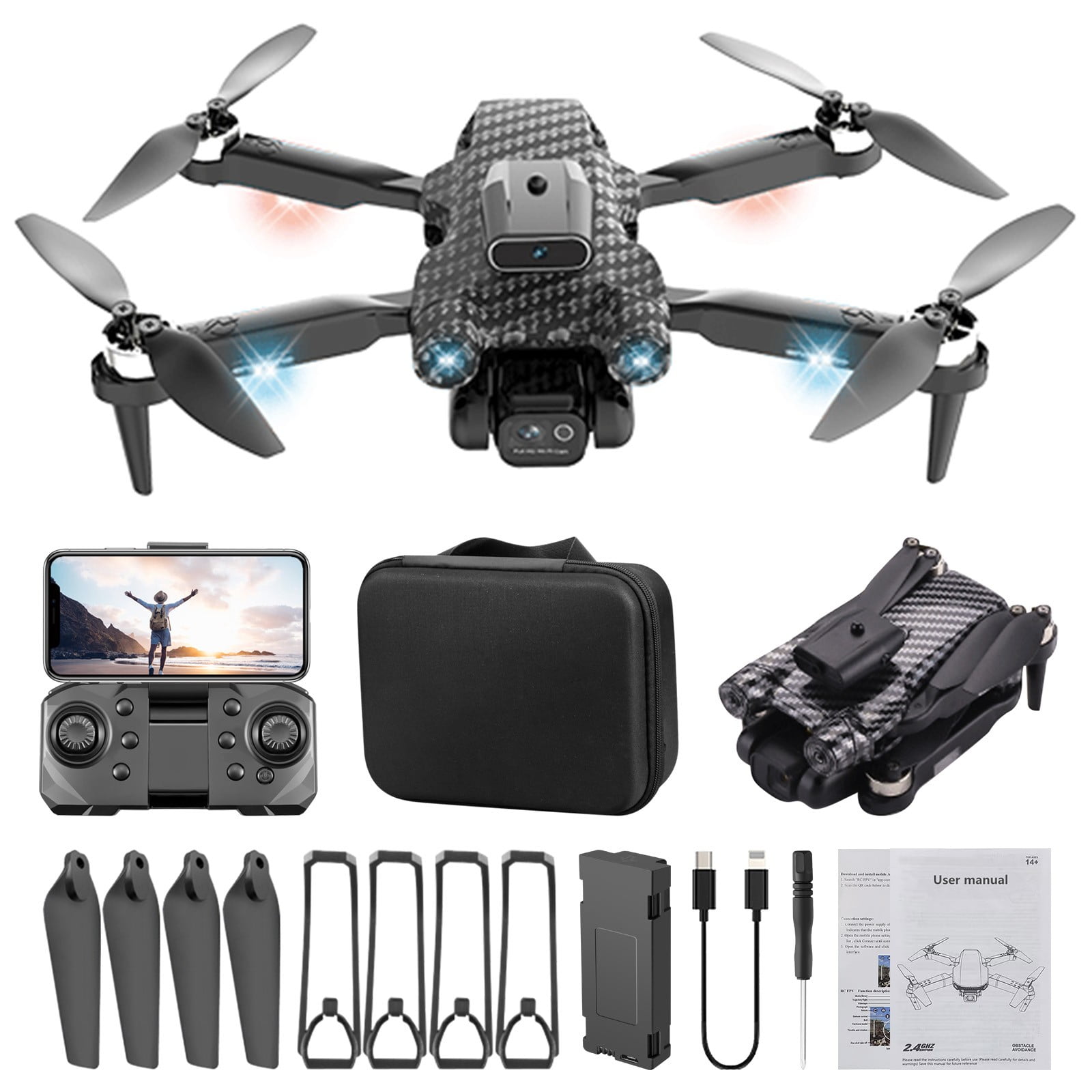 Cbcbtwo Drone, Brushless Motor Drones with Dual Cameras Wind Resistance ...