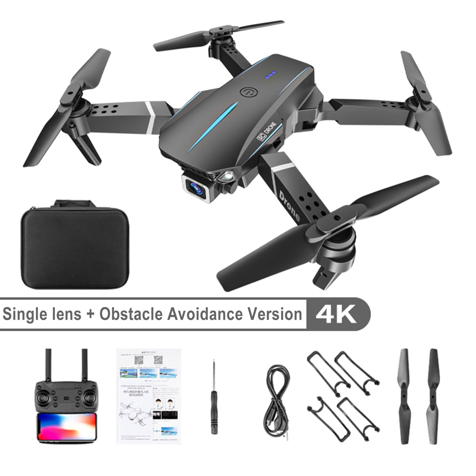 Cbcbtwo Drone Folding Radio Controlled Aircraft Three Side Obstacle Avoidance Uav 4k Dual