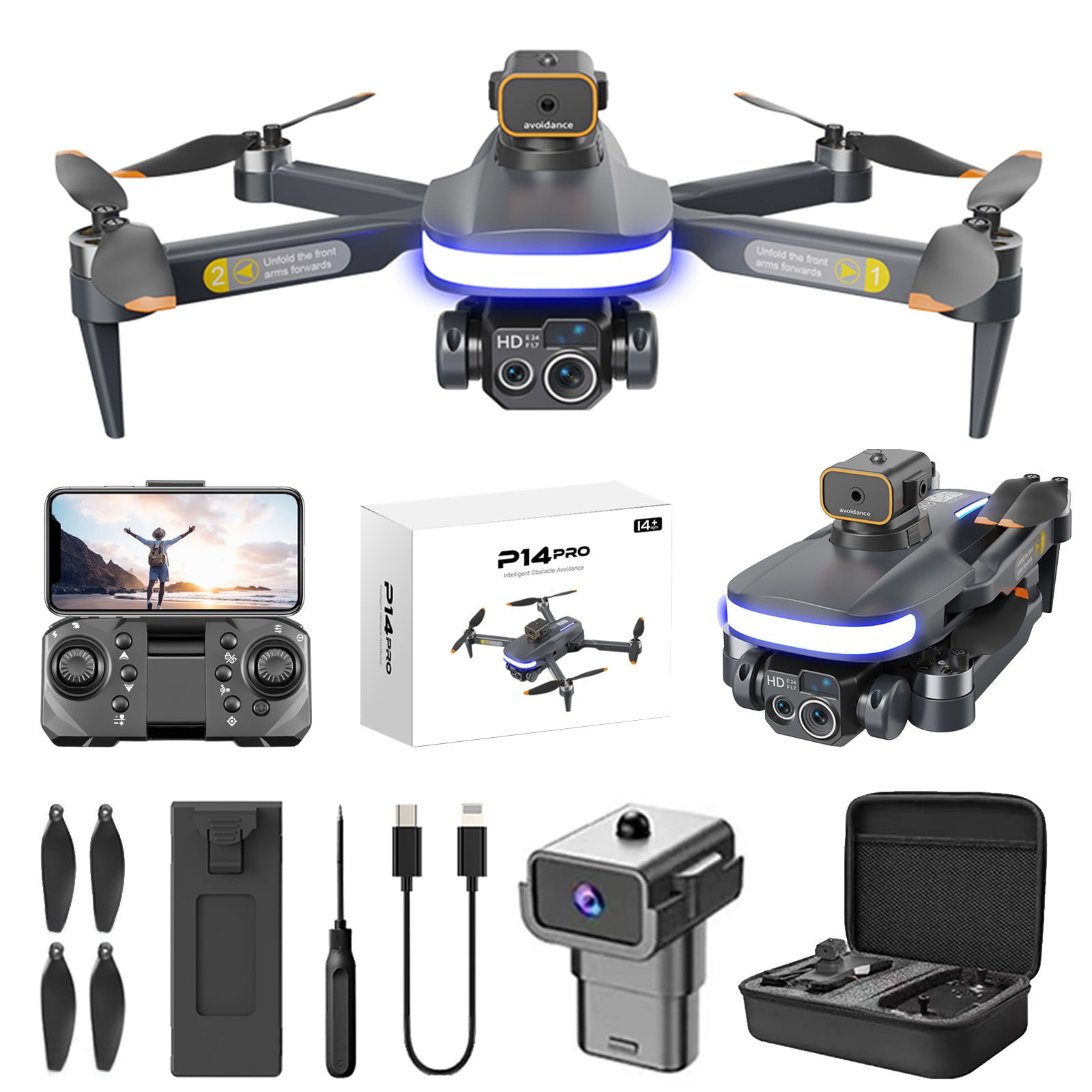 Cbcbtwo Drone, WiFi FPV Drone with 4K HD ESC Camera Altitude Hold Mode ...